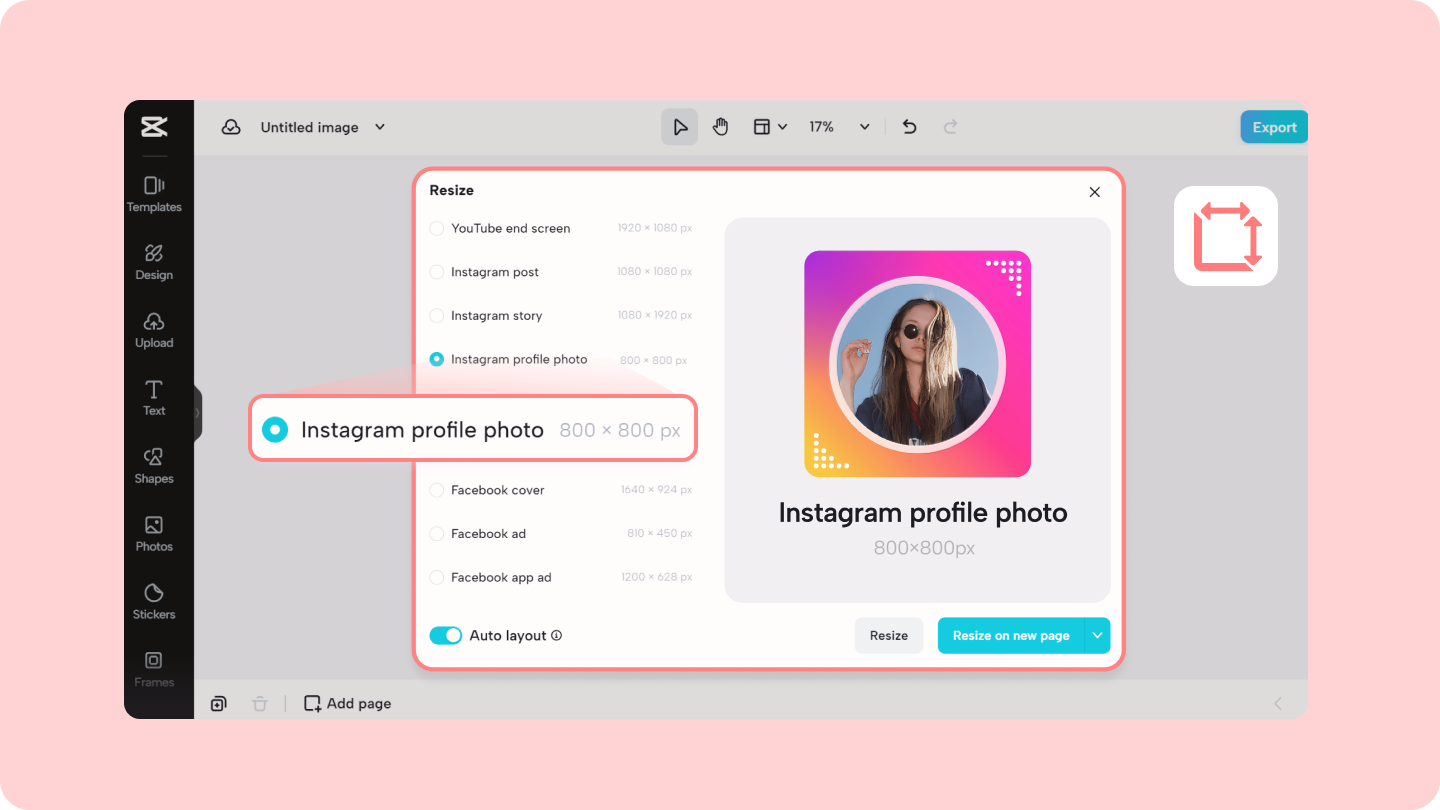 Try Instagram Profile Picture Resizer in Few Clicks